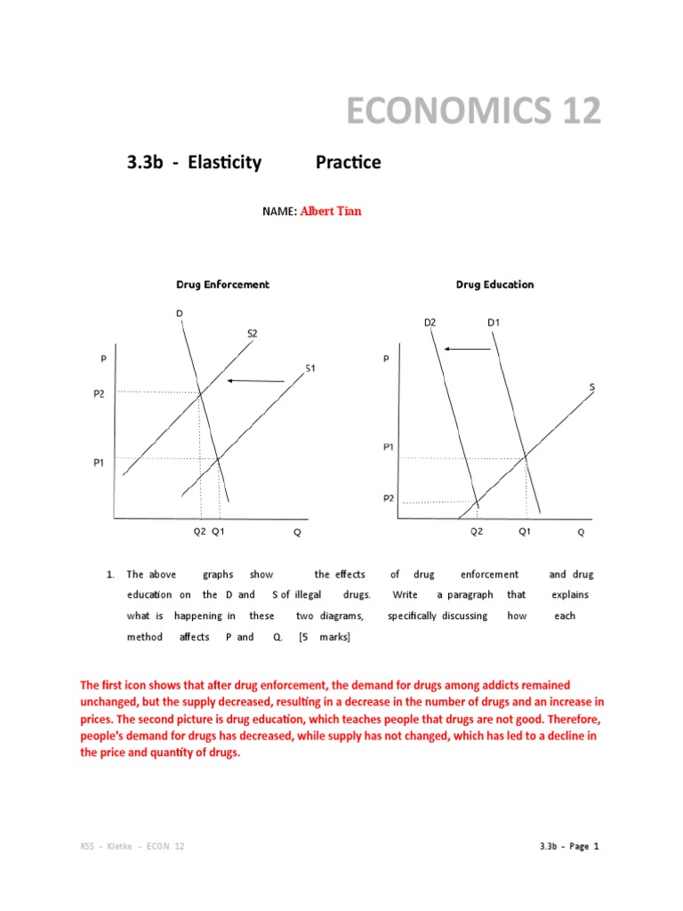 Elasticity Practice Problems 3.3b | PDF