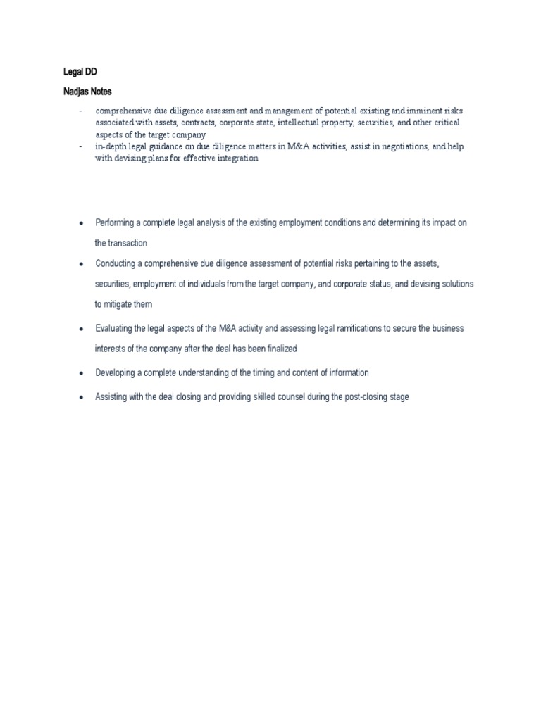 Legal DD - Notes | PDF