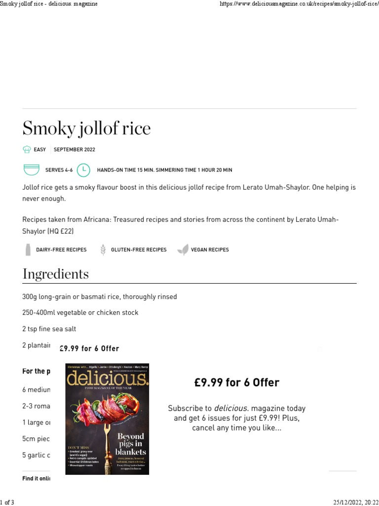 Smoky Jollof Rice - Delicious. Magazine | Download Free PDF | Foods | Western Cuisine