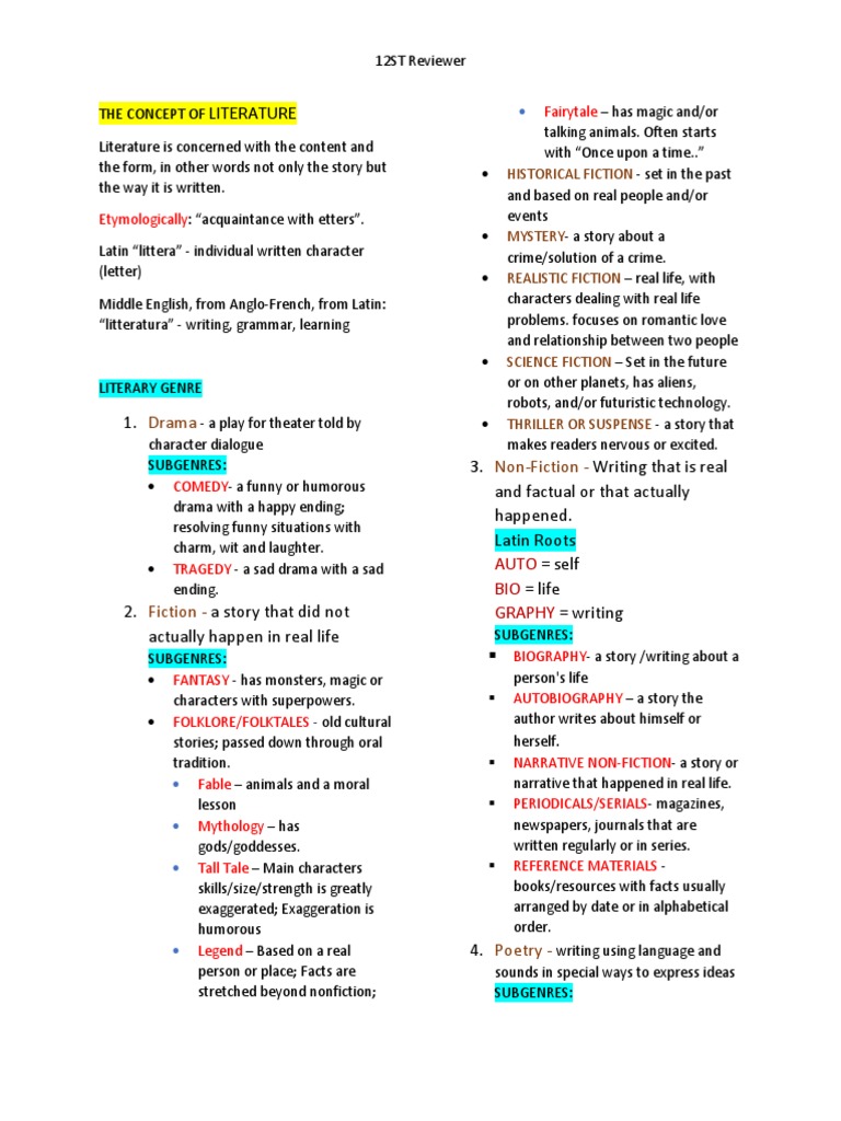 The Concept of Literature | PDF | Poetry | Tagalog Language