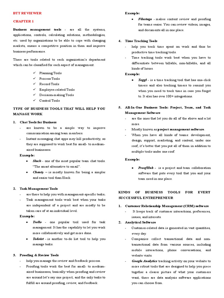 BTT Reviewer 1 | PDF | Computing | Business