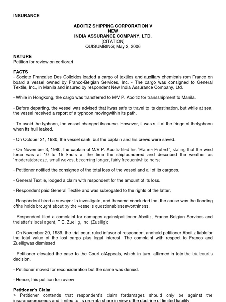 Insurance Cases | PDF | Insurance | Negligence