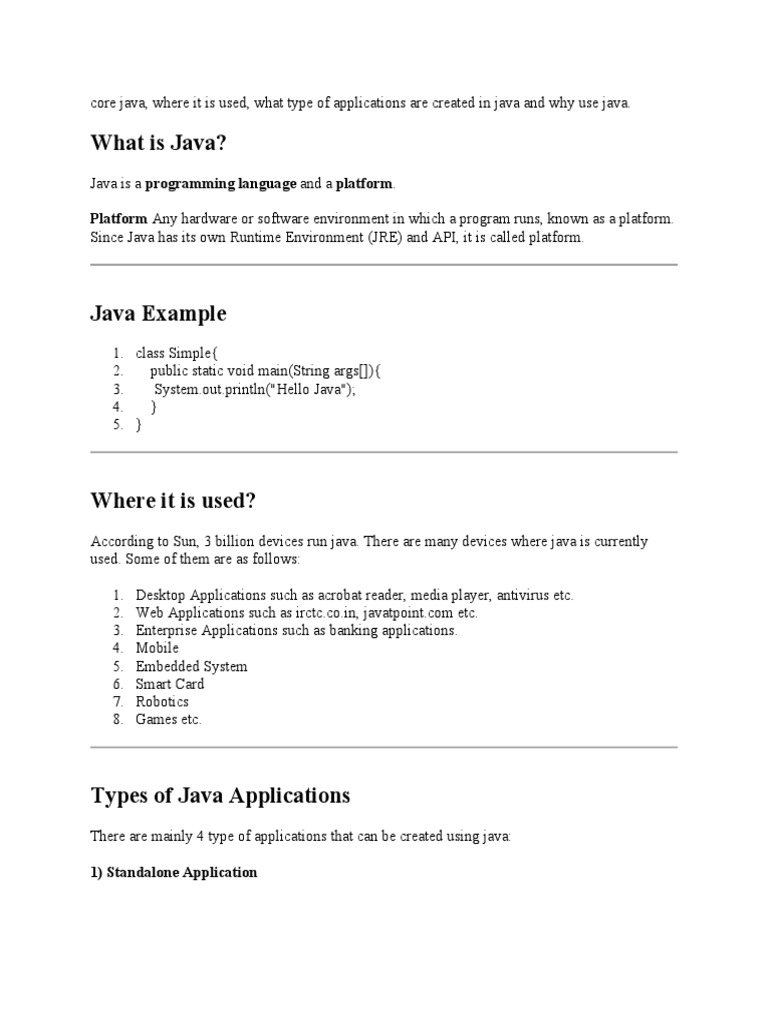 CoreJava - 02 - Basic of Java | PDF