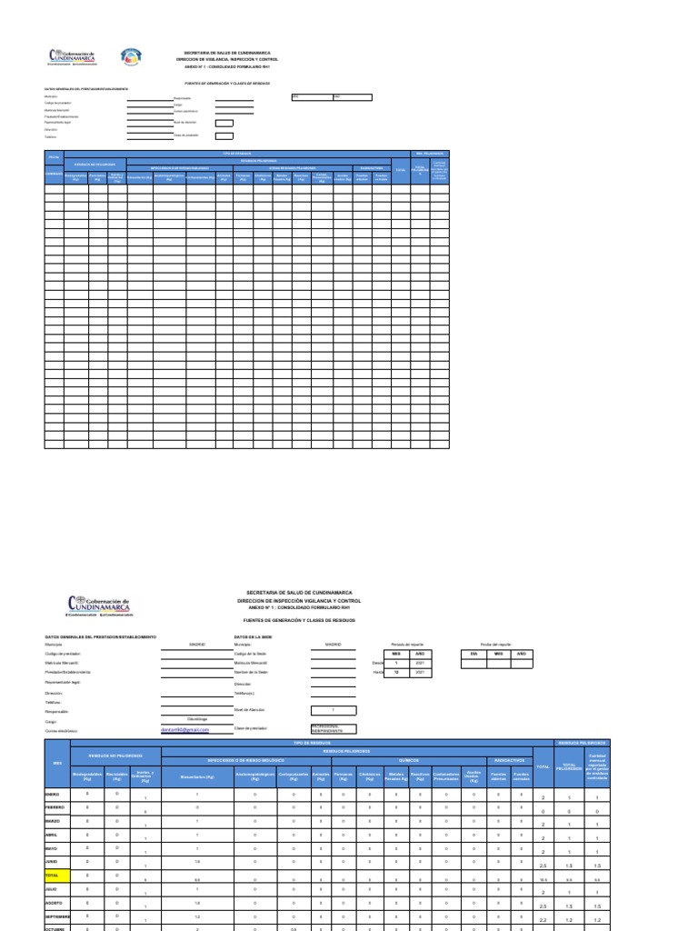 Secretaria de Salud de Cundinamarca Direccion de Vigilancia, Inspección Y Control Anexo #1 ...