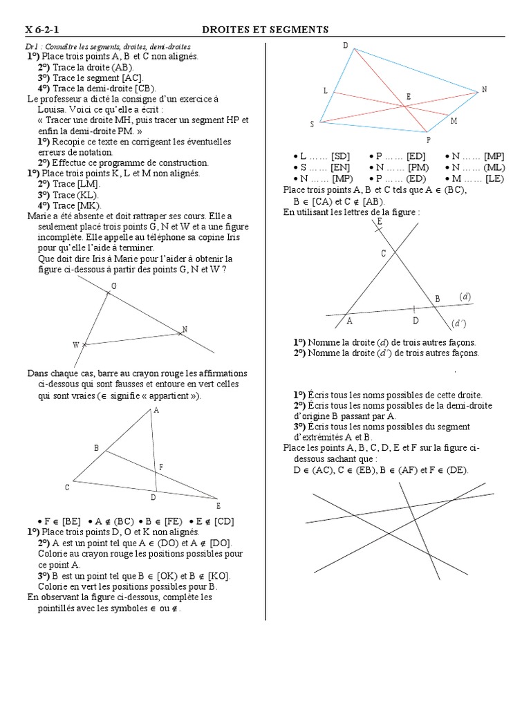 X 6-2-1 Droites | PDF | Méthodes et références pédagogiques