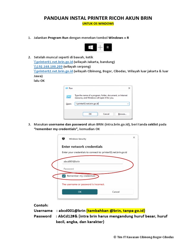Panduan Instal Printer Ricoh Akun Brin | PDF