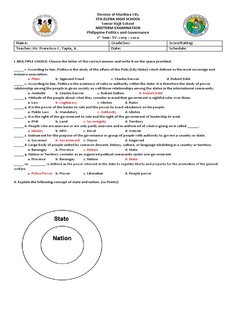 Polgov Exam | PDF | Political Science