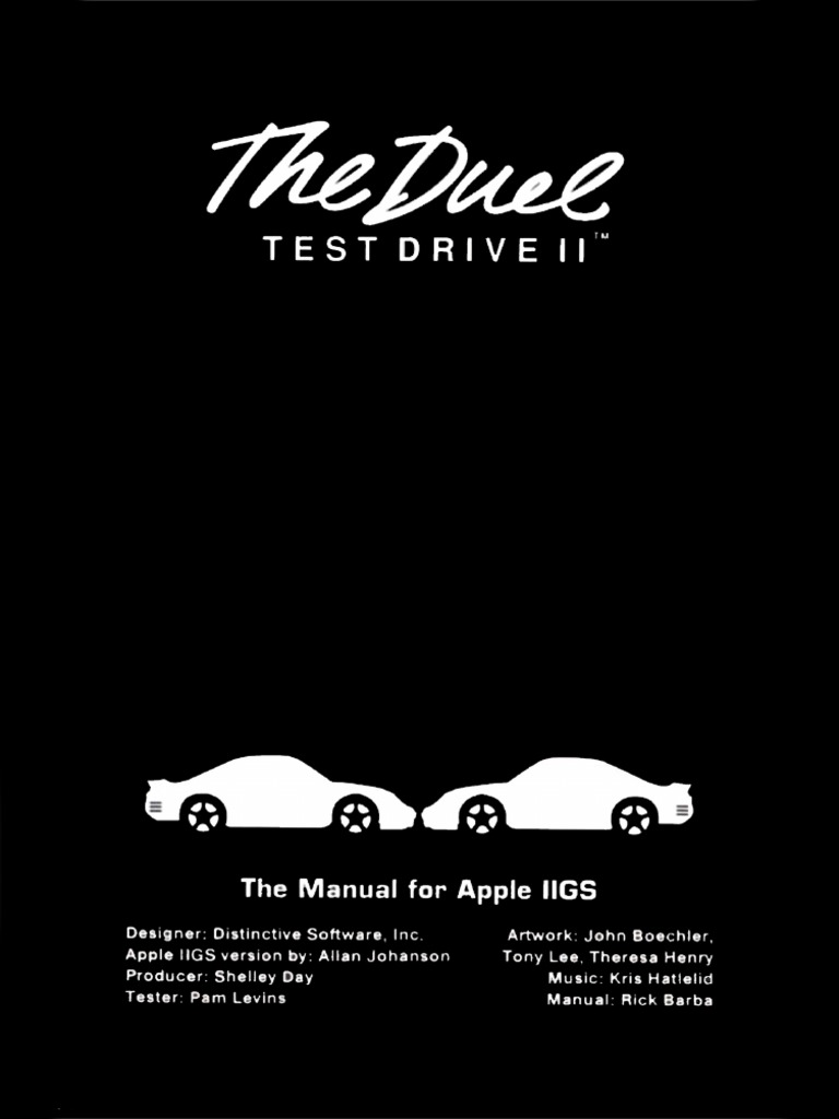 Test Drive II The Duel - Manual (Apple II GS) | PDF