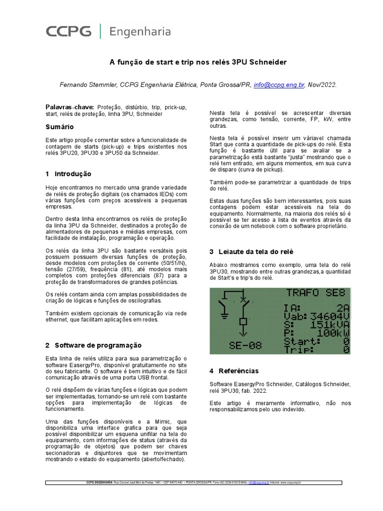Funções Start e Trip nos Relés 3PU | PDF | Relé | Engenharia Elétrica