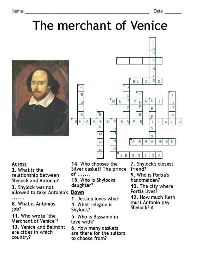 The Merchant of Venice: Name: - Date | PDF | The Merchant Of Venice ...