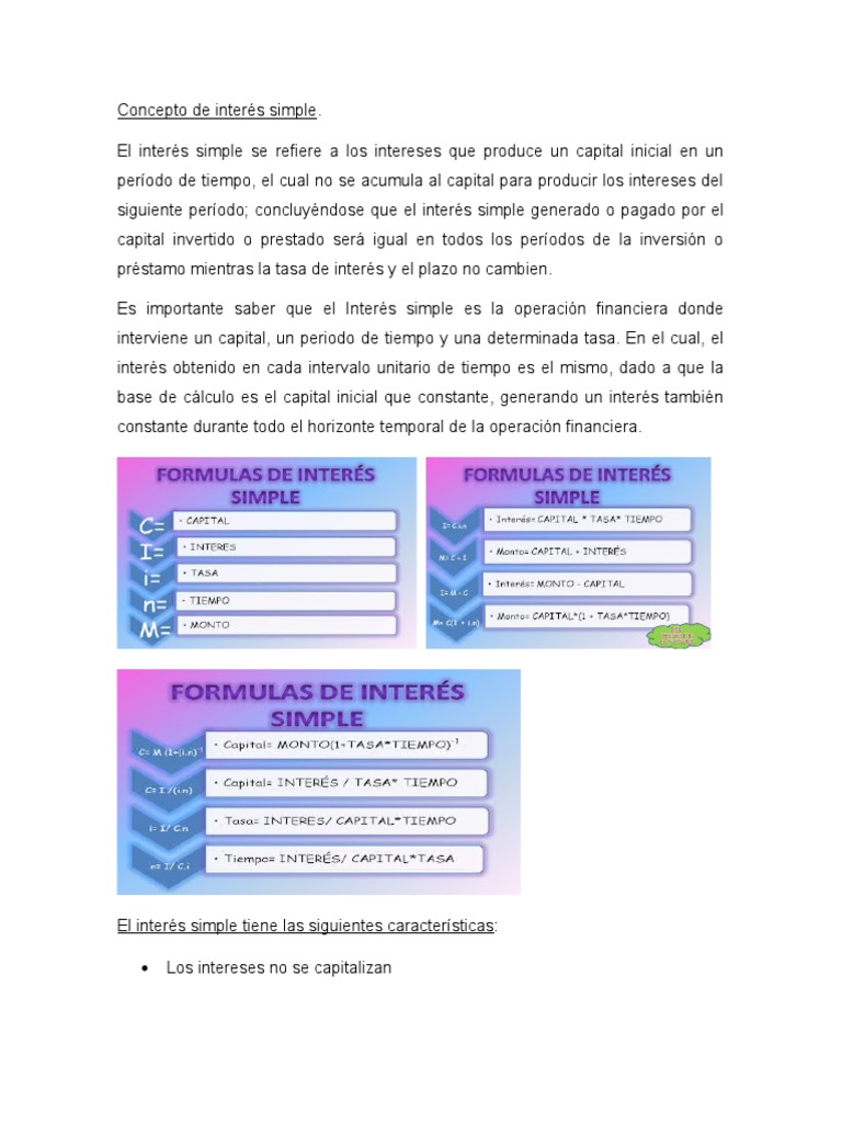 Concepto de Interés Simple | PDF | Interés | Tasas de interés