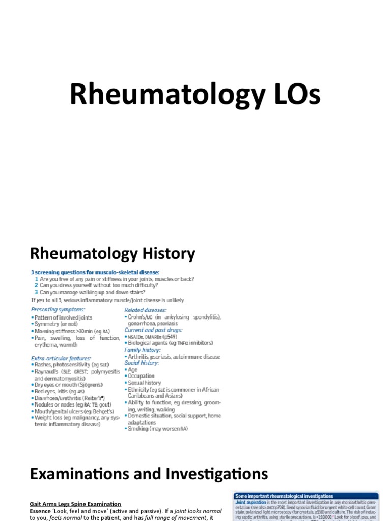 Rheumatology Notes | PDF | Rheumatoid Arthritis | Arthritis