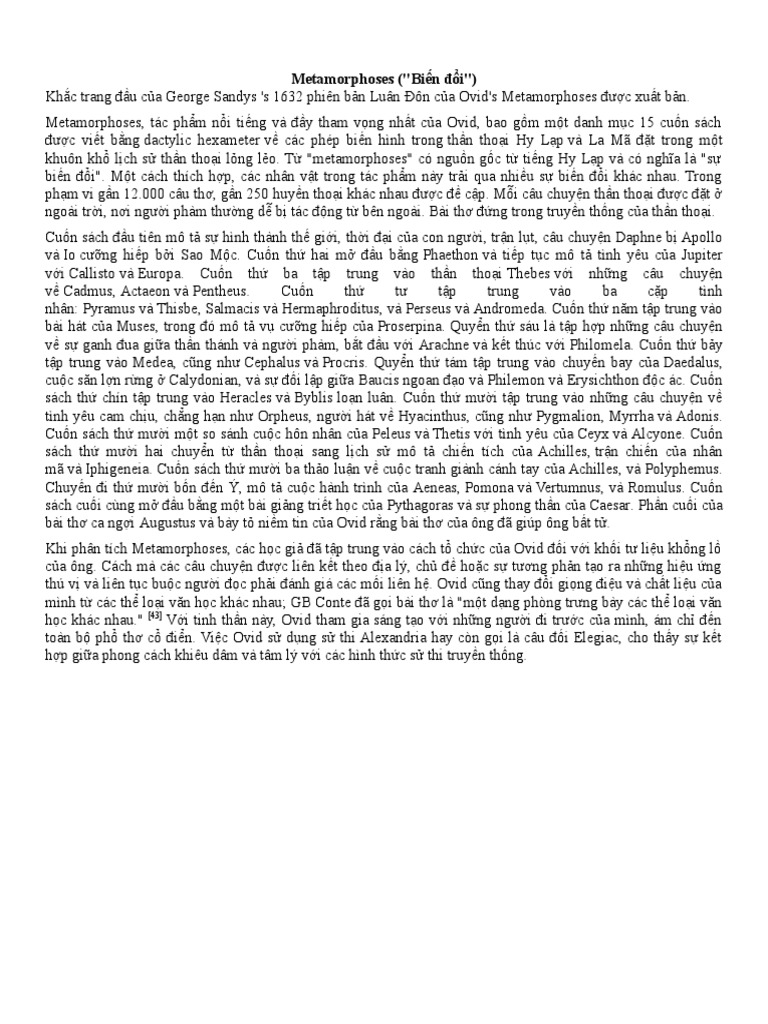 Metamorphoses Pdf
