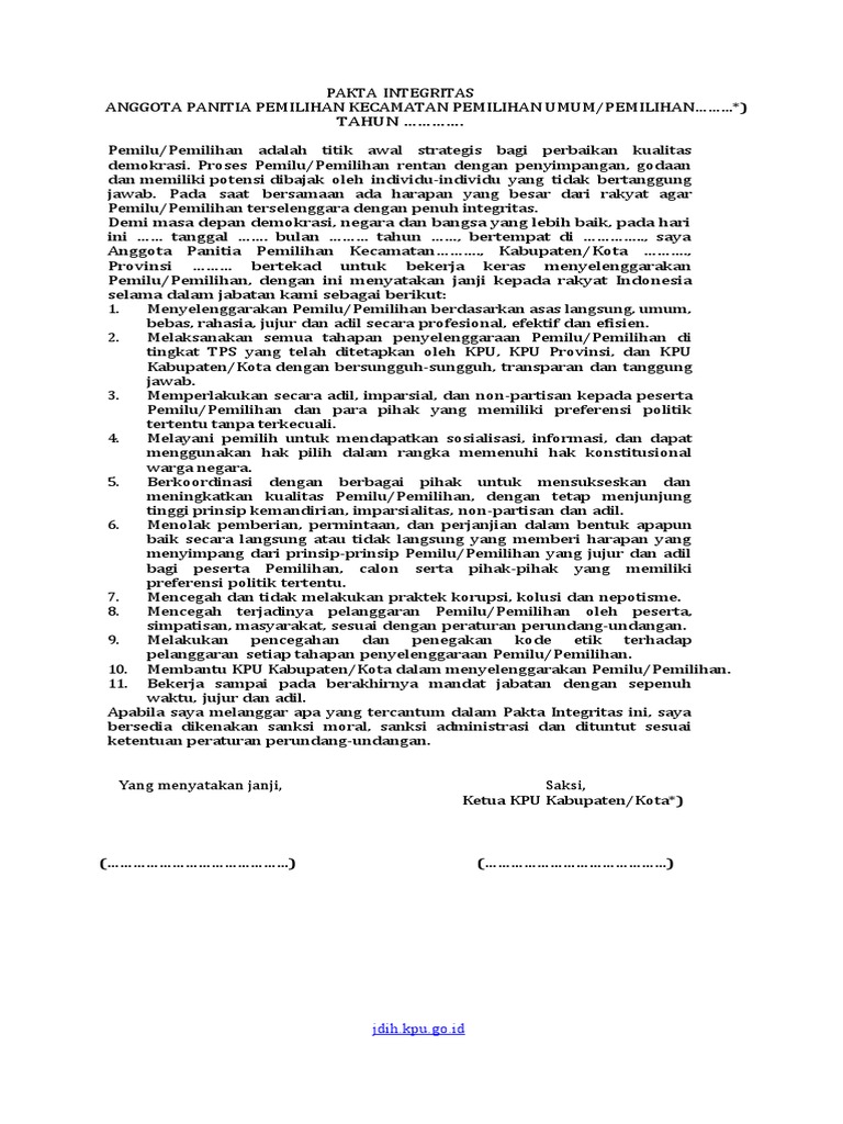 Pakta Integritas PPK | PDF