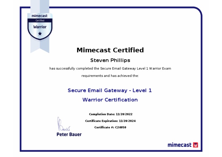 Secure Email Gateway Level 1 Warrior Certification Pdf 