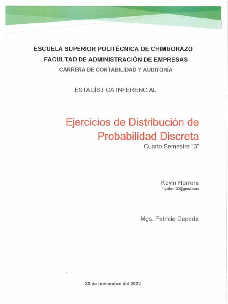 Kevin Herrera - Ejercicios de Probabilidad | PDF