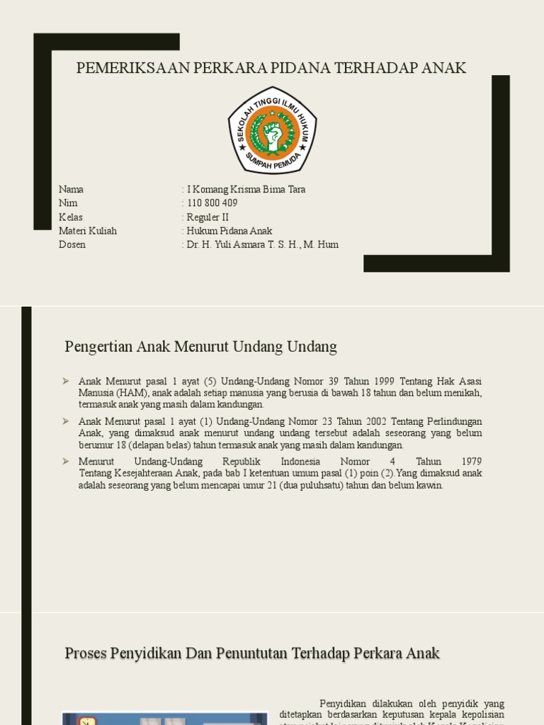 Hukum Pidana Anak | PDF