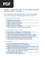Modified Oswestry Disability Index SPANISH | PDF | Salud y bienestar