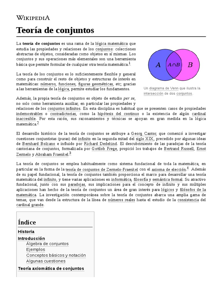 Teoría de Conjuntos | PDF | Conjunto (Matemáticas) | Teoría del modelo