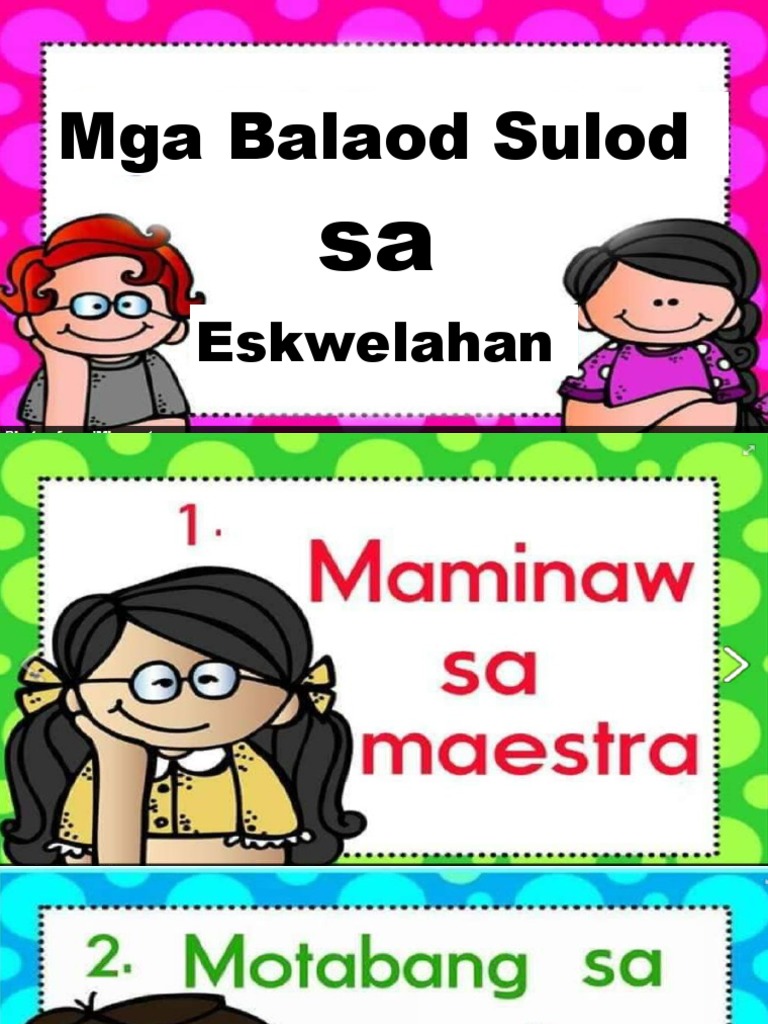 Mga Balaod Sulod: Eskwelahan | PDF