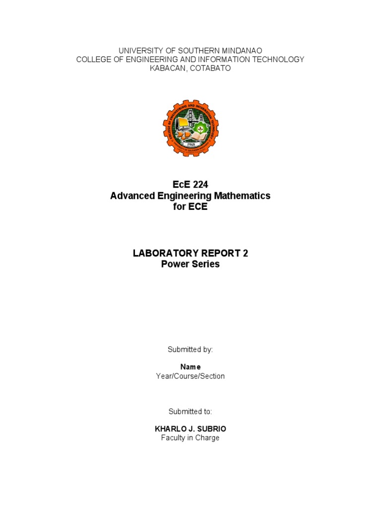 EcE 224 Lab Report 2 Template | PDF | Power Series | Function (Mathematics)