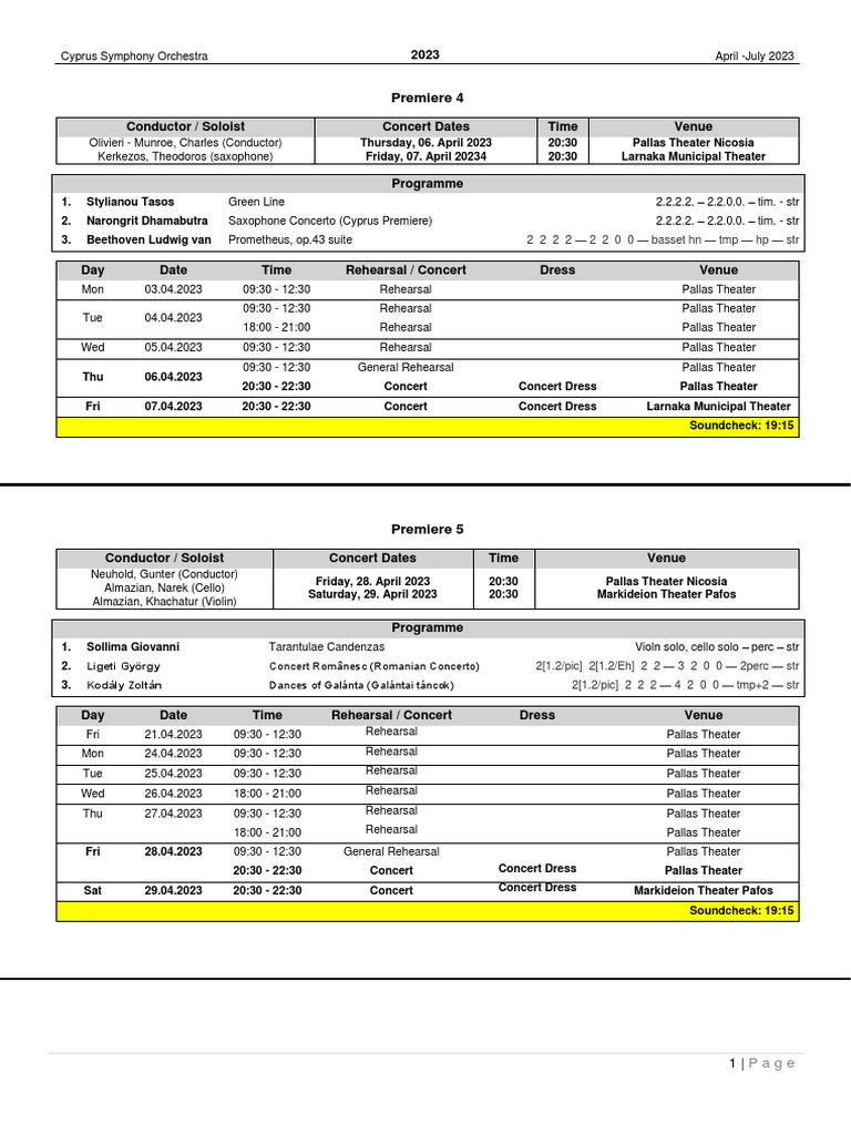 Orchestra Type of Program | PDF | Orchestras | Concert