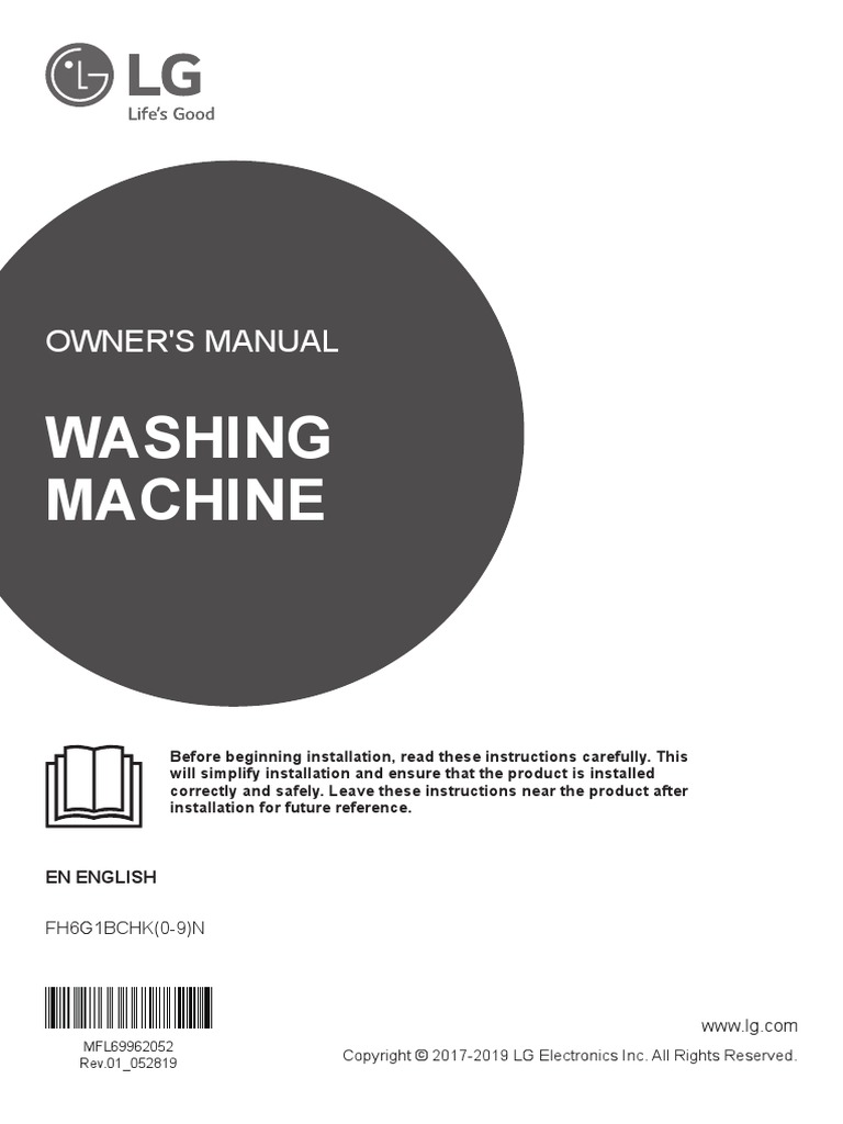 LG Washing Machine Manual | PDF | Ac Power Plugs And Sockets | Washing ...