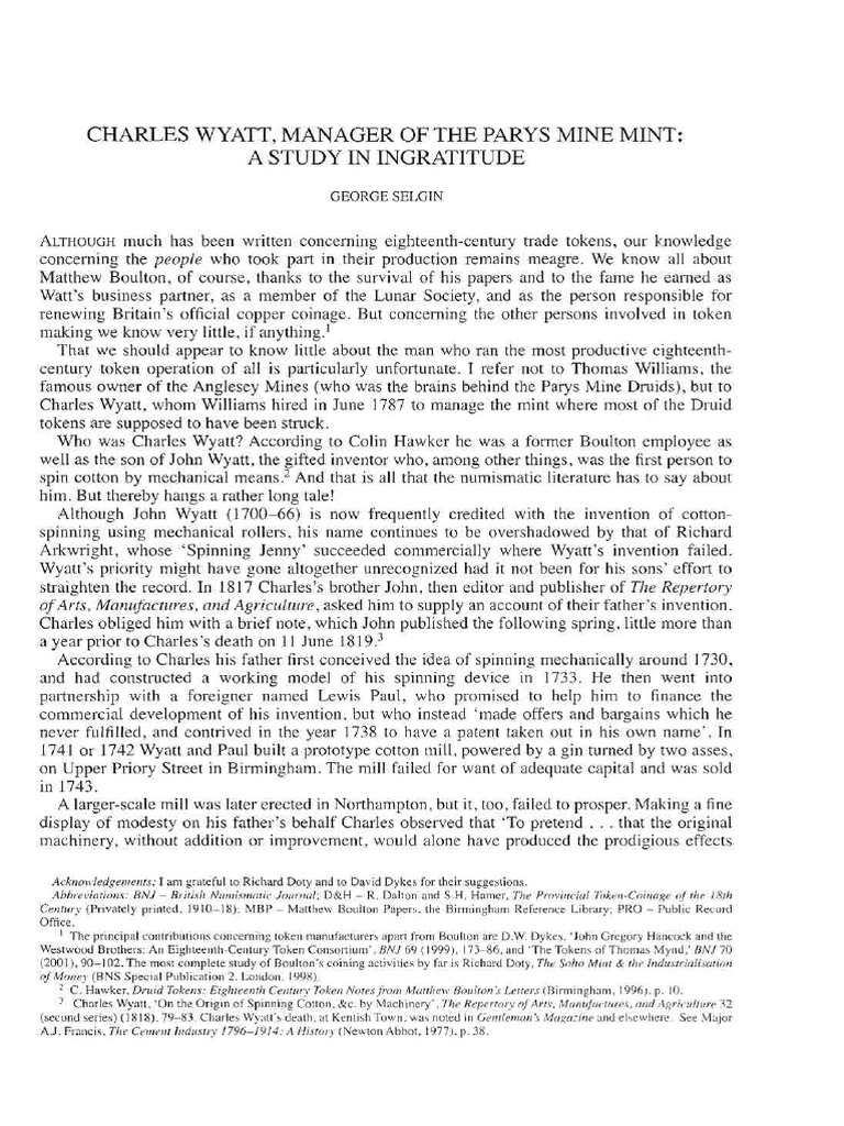 Charles Wyatt | PDF | Coins
