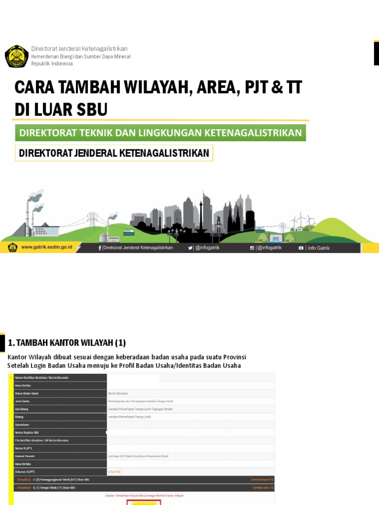 Tata Cara Tambah Wilayah, Area Dan Input PJT & TT Diluar SBU | PDF