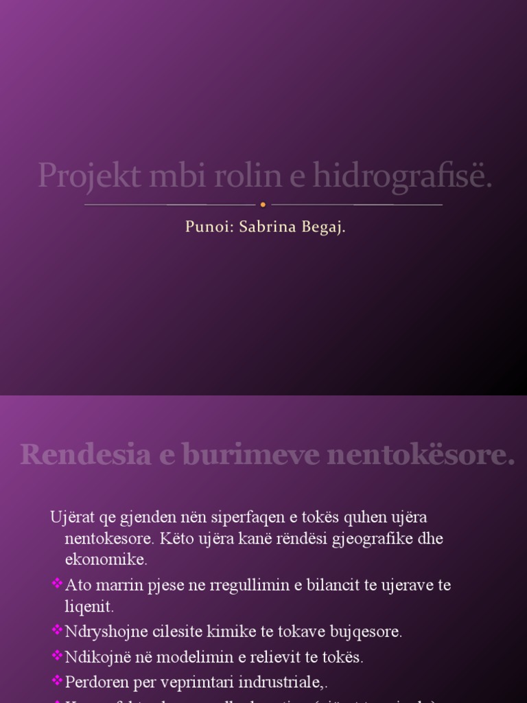 Roli I Hidrografisë. | PDF