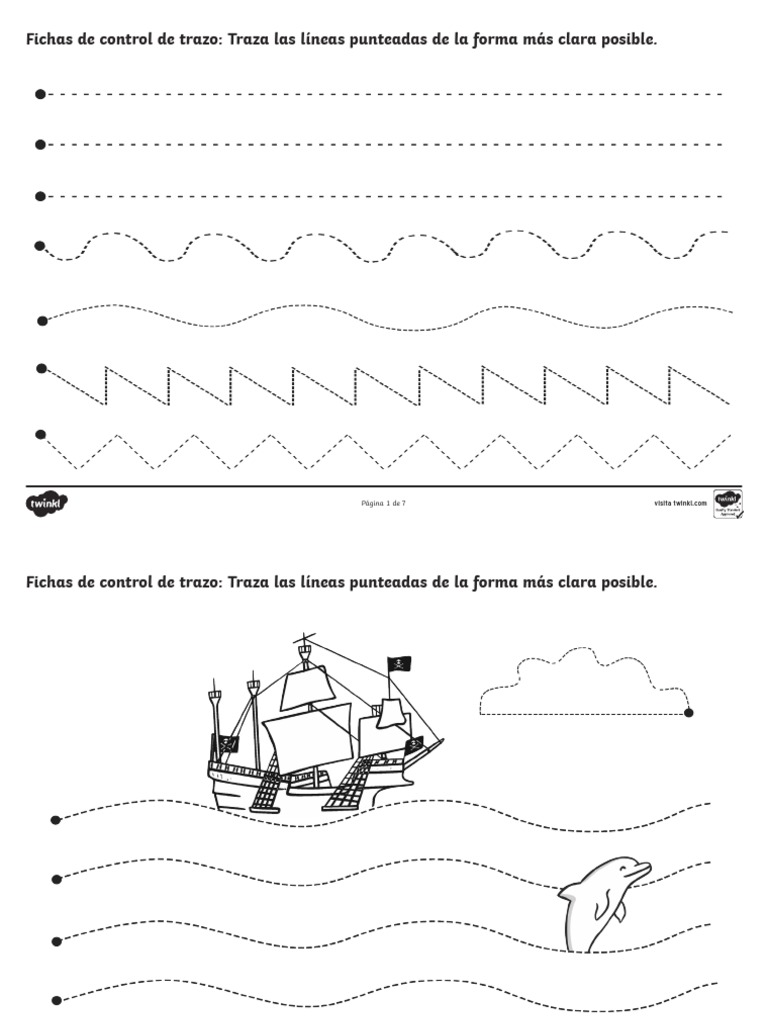 Ficha de Actividad Control Del Trazo de Los Piratas | PDF | Hogar ...