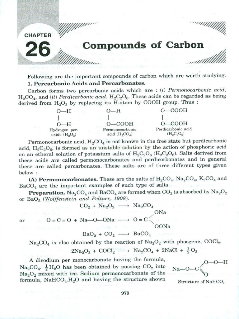 Compounds of Carbon: Percarbonates and CS2 | PDF | Ionic Bonding | Iron