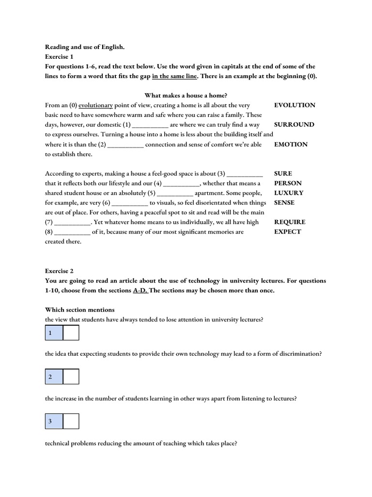 FCE Homework | PDF | Lecture | Learning