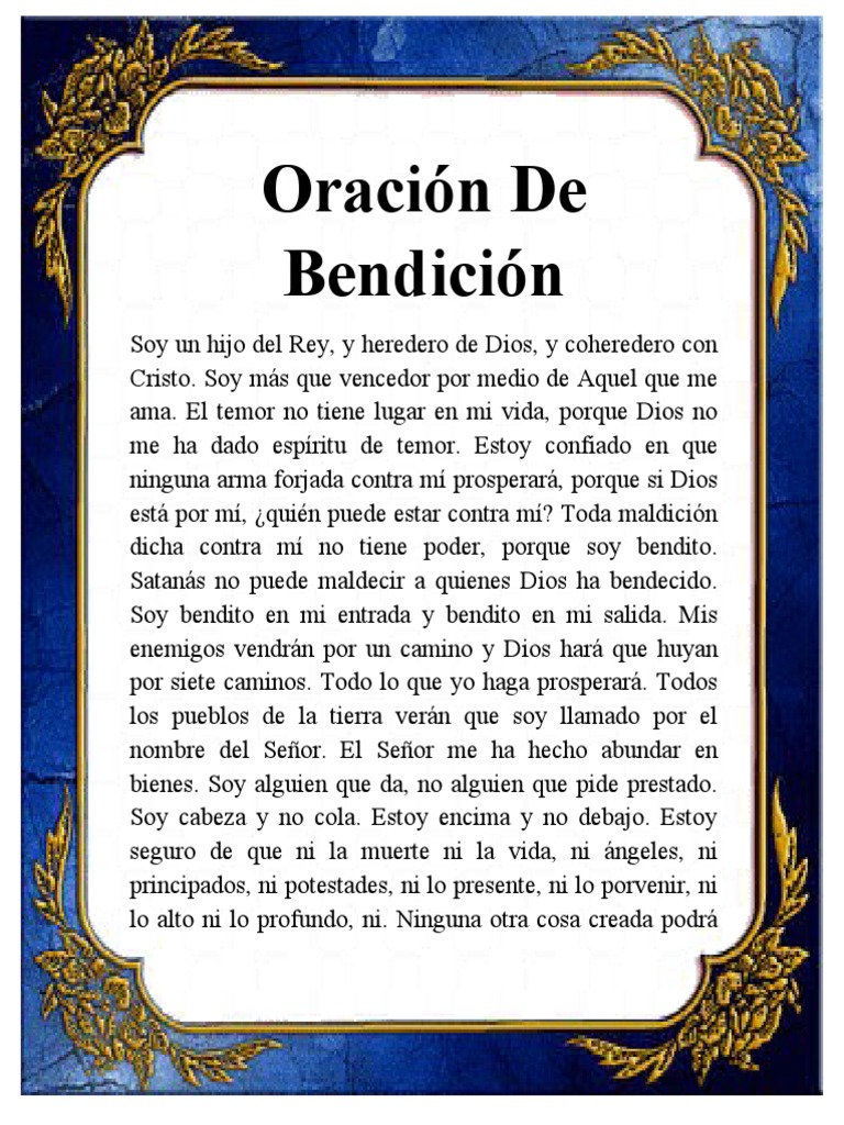 Oracion de Bendicion | PDF
