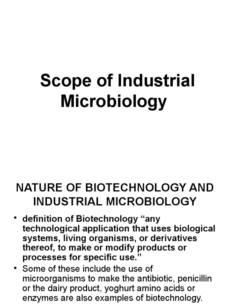 Scope of Industrial Microbiology | PDF | Microbiology | Fermentation
