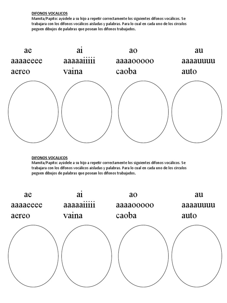 Diptongos Vocales para Niños | PDF
