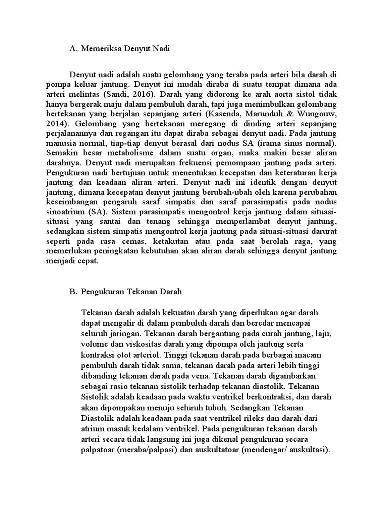 Pengukuran Denyut Nadi dan Tekanan Darah | PDF | Sains & Matematika