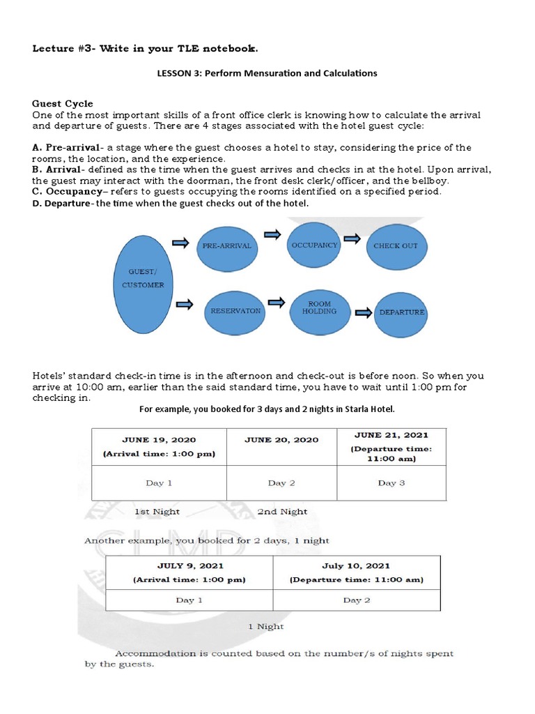 Lecture #3-Write in Your TLE Notebook. LESSON 3: Perform Mensuration ...