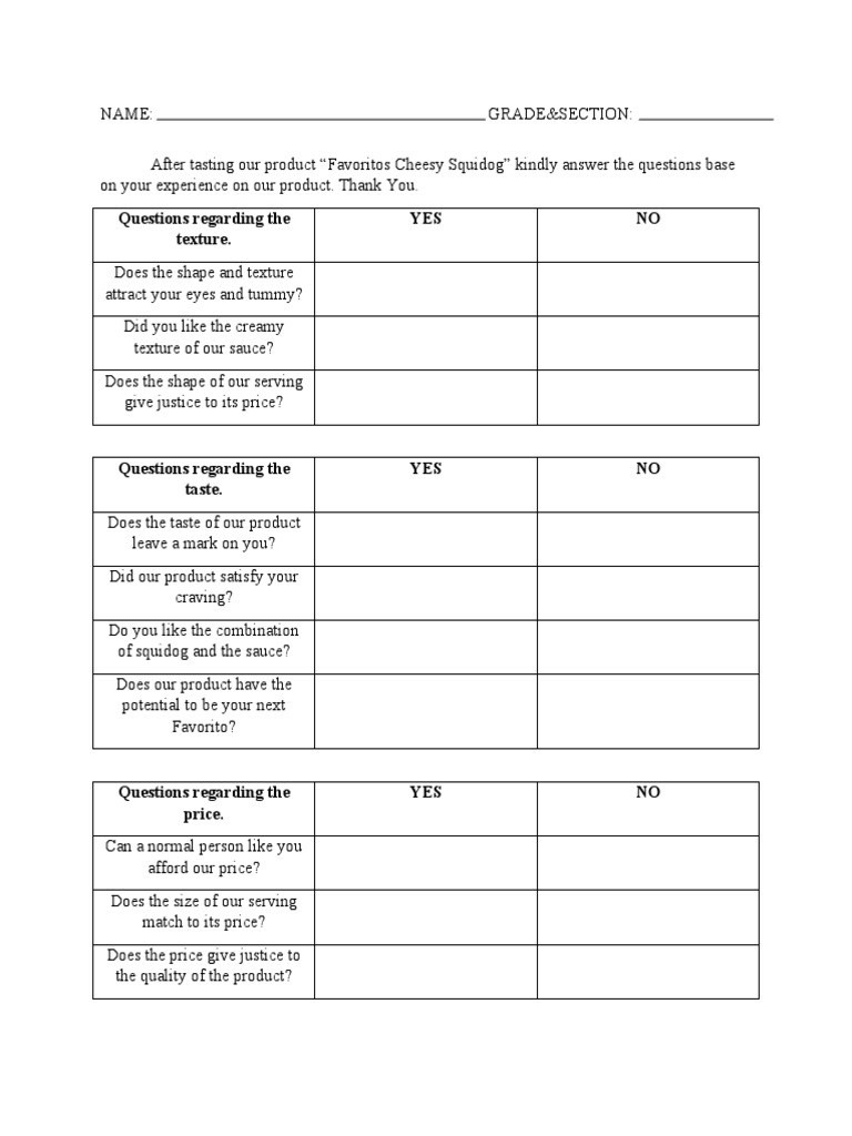 Entrep Questionnaire | PDF