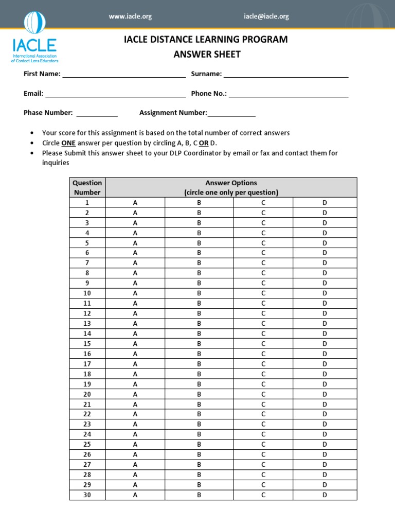 New DLP Answer-Sheet-Template For-All-Assignments 09.08.18 | PDF ...