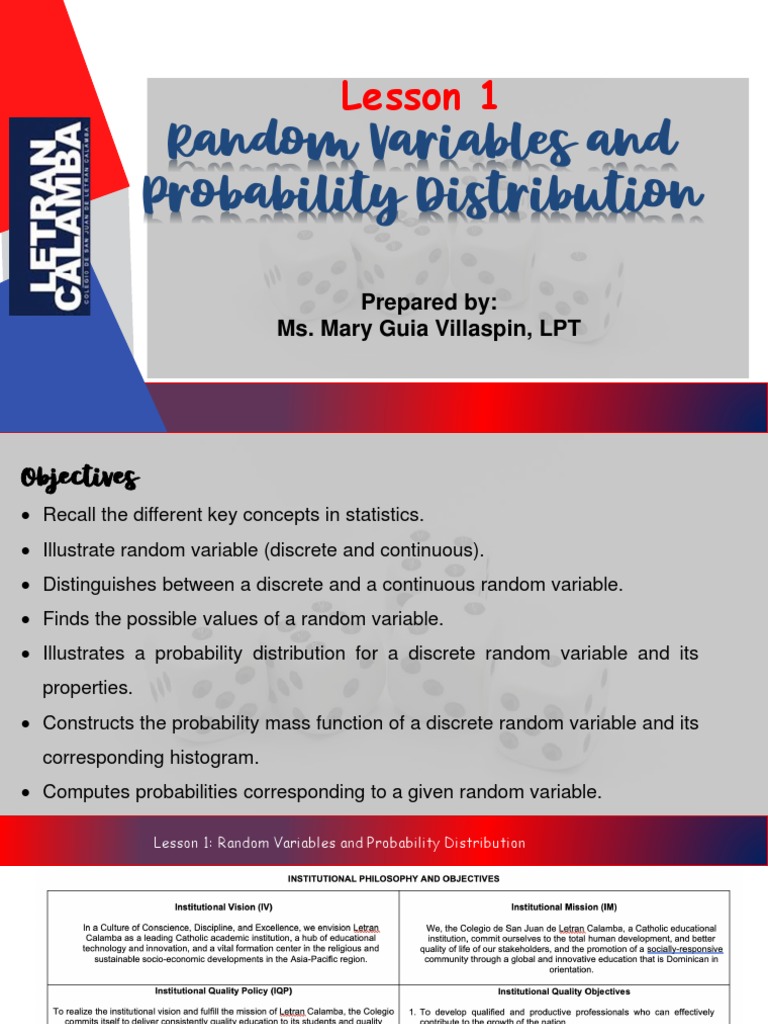 Random Variables and Probability Distribution | PDF