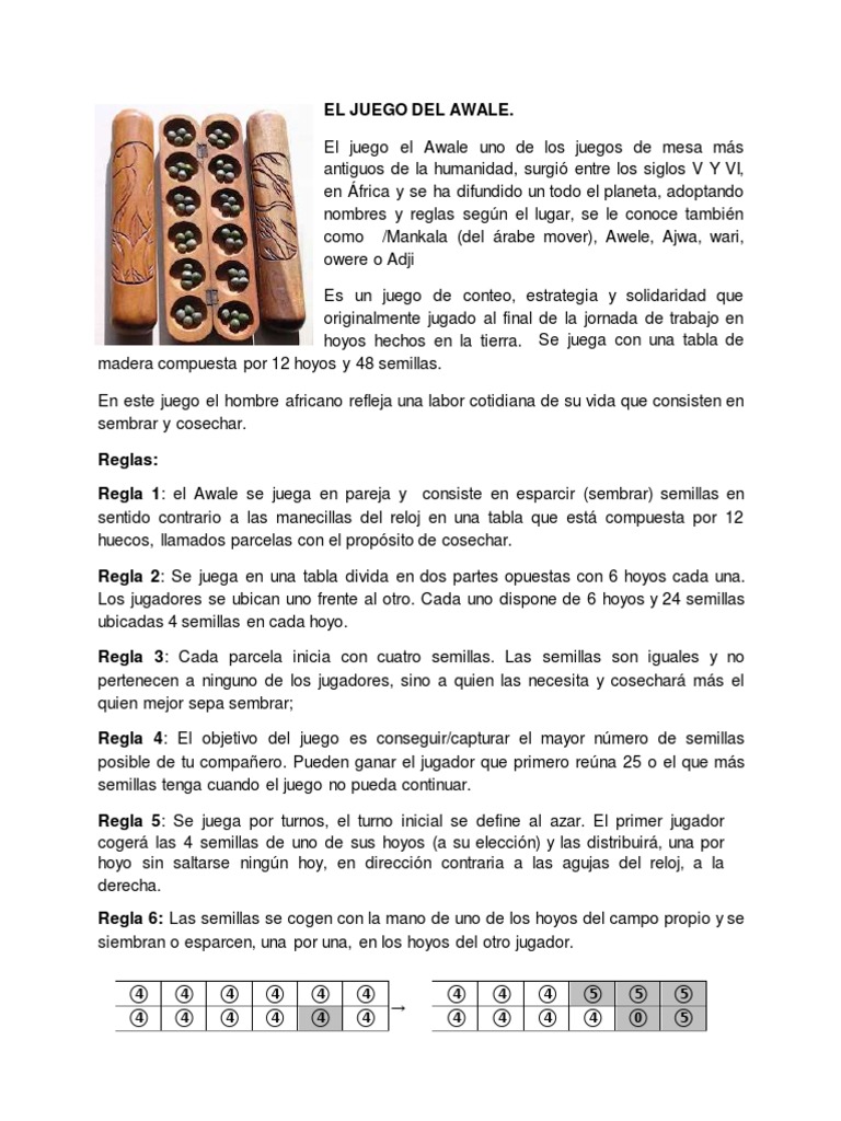 El Juego Del Awale Solidaridad | PDF