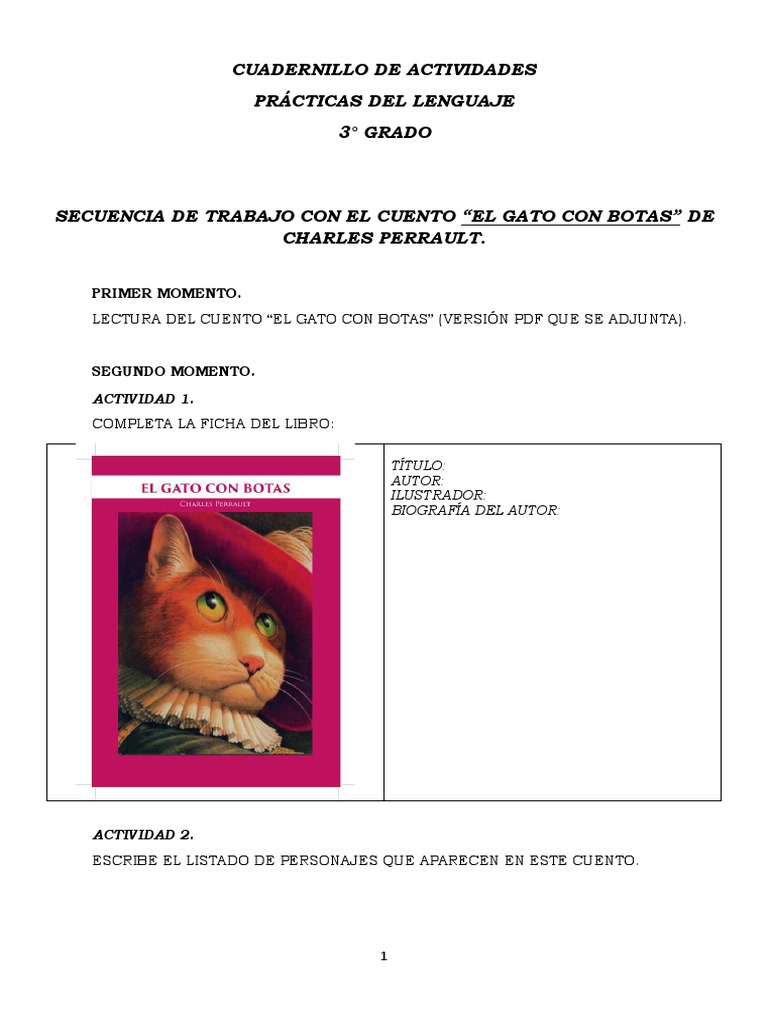 Cuadernillo de Actividades Prácticas Del Lenguaje 3° Grado: Primer ...
