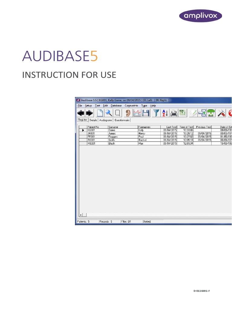 D 0116491 F Audibase 5 Operating Manual | PDF | Installation (Computer ...