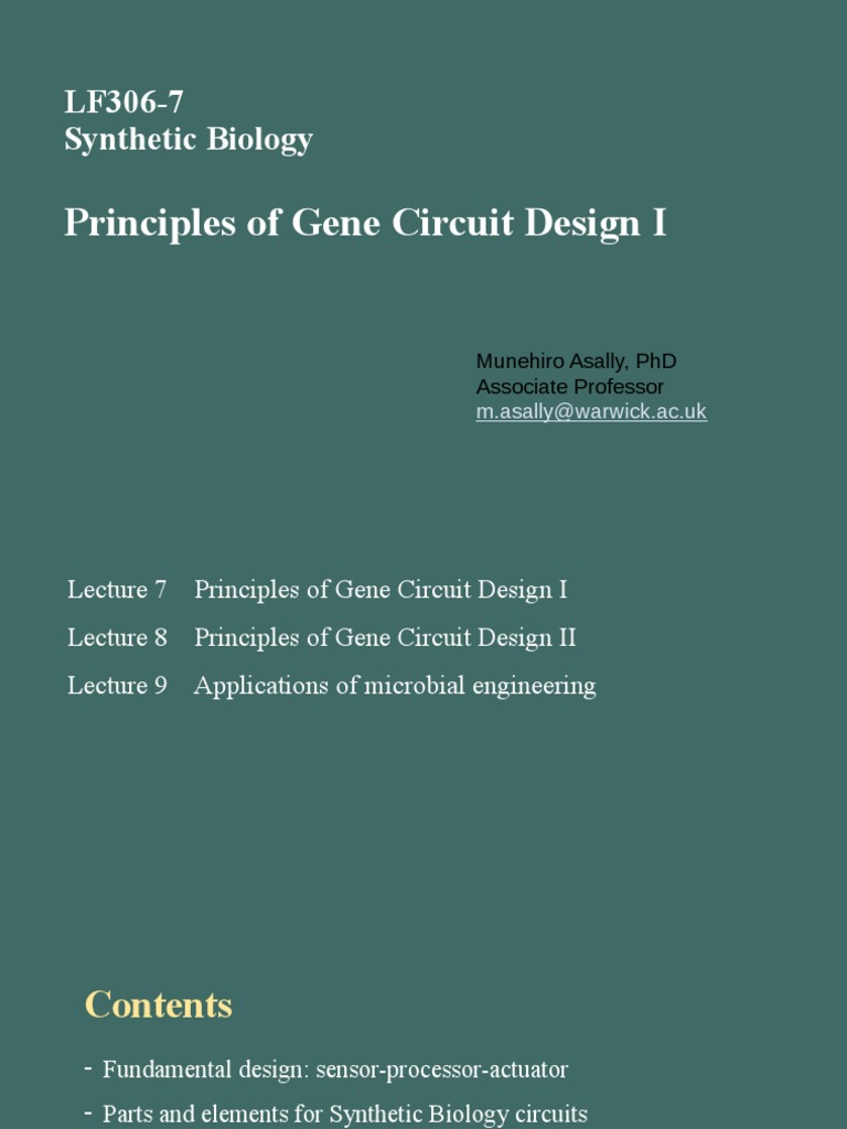 Principles of Genetic Circuit Design | PDF | Gene | Biology