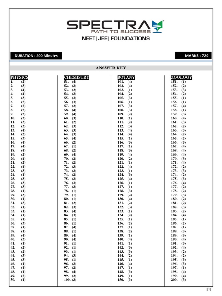 Spectra Practice FT 1 Sol | PDF | Chemical Reactions | Mole (Unit)