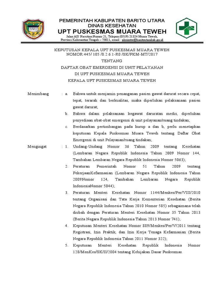 8.2.6.1 SK Daftar Obat Emergensi | PDF