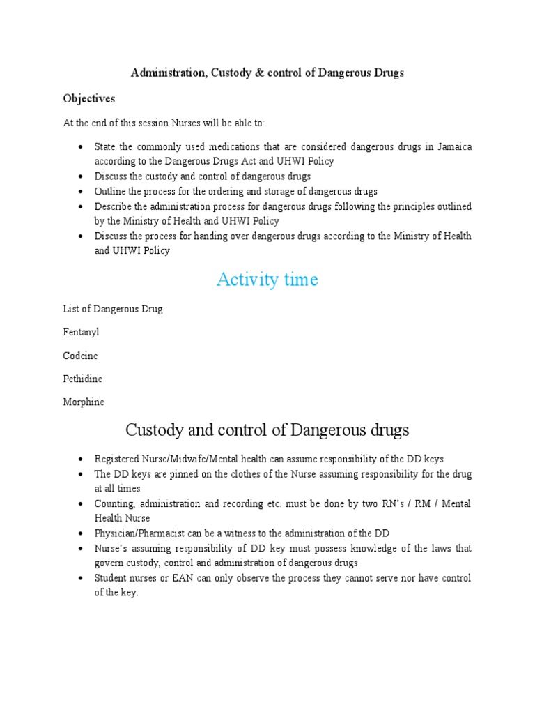 Administration of Dda | PDF | Narcotic | Nursing