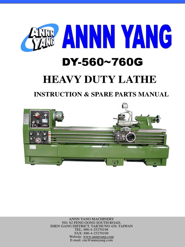 DY-560-760G Manual | PDF | Screw | Industrial Processes