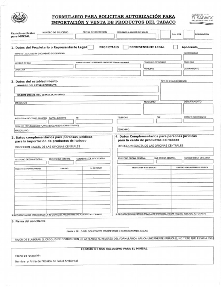 Formulario Tabaco | PDF